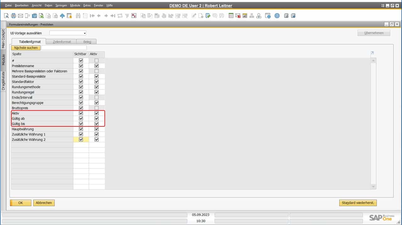 SAP Business One Grundlagen 5.2 – Preislisten nutzen
